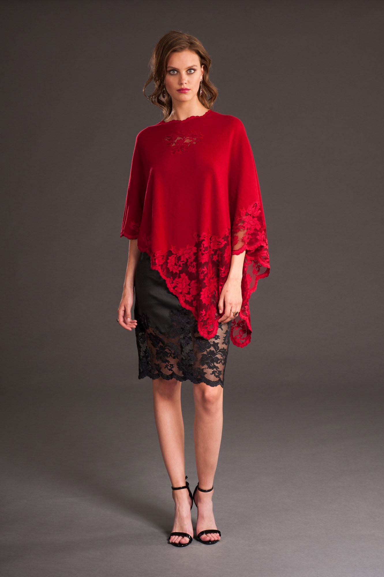 Red Cashmere Cape – Olvi's Lace
